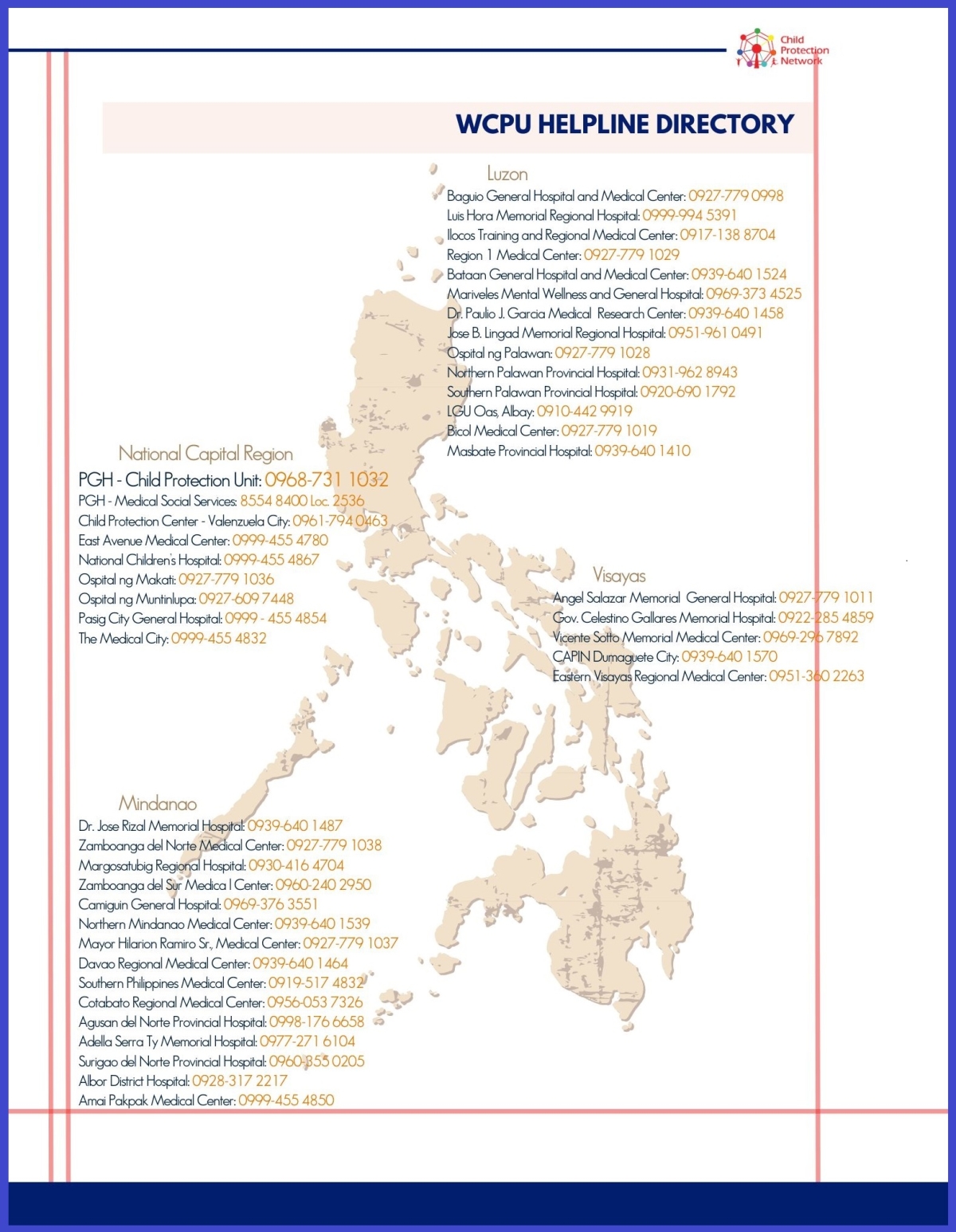 WCPU Helpline Directory – Child Protection Network